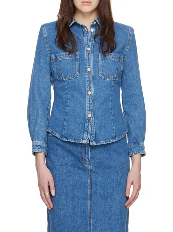 Magda Butrym Long-sleeved Denim Shirt - Blue