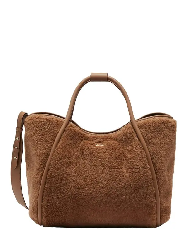 Max Mara Teddy Fabric Bag - Camel