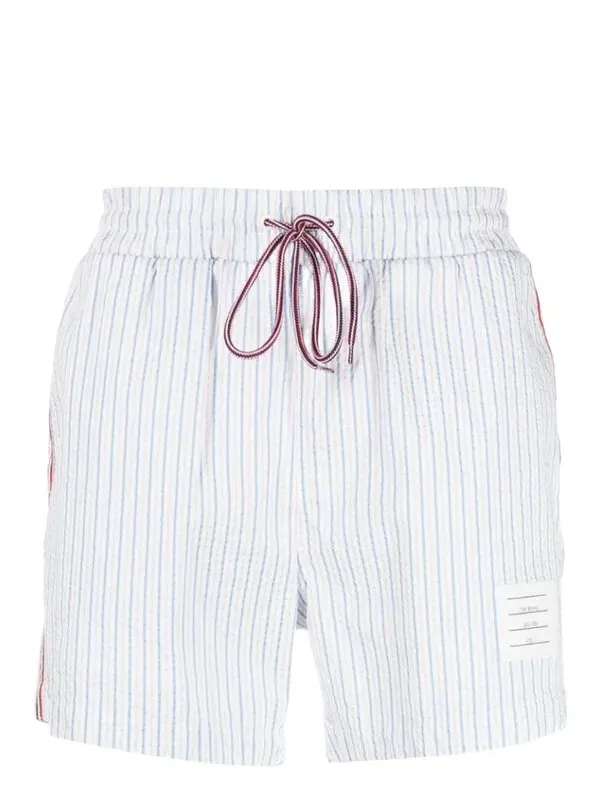 Thom Browne Striped Swim Shorts - Light Blue