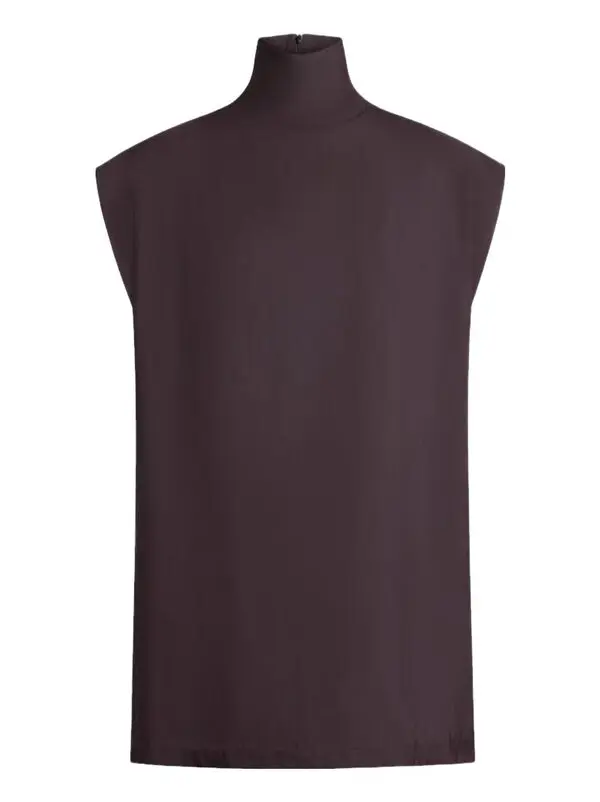 Alaïa Poplin High Neck Top - Eggplant