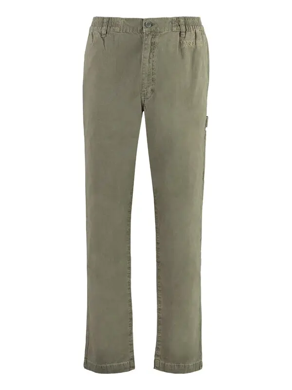 Moschino Embroidered Straight-leg Trousers - Green