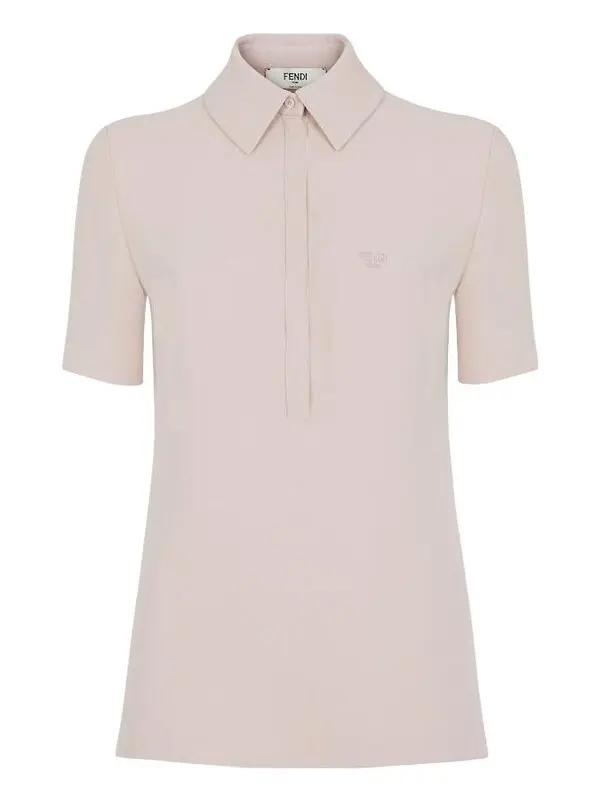 Fendi Short-sleeve Polo Shirt With Logo Embroidery - Pink