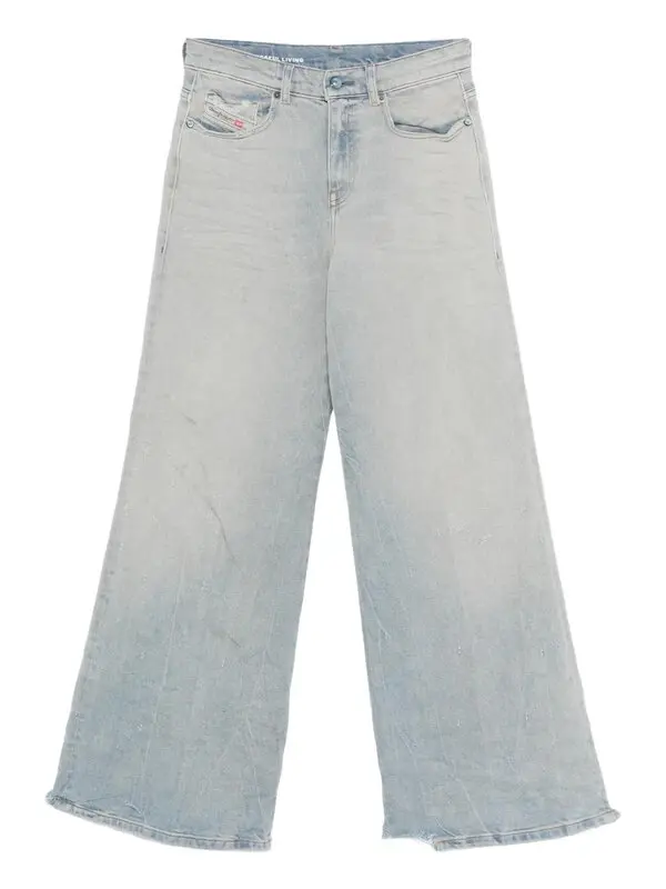 DIESEL® 1978 D-akemi Distressed Flared Jeans - Gray