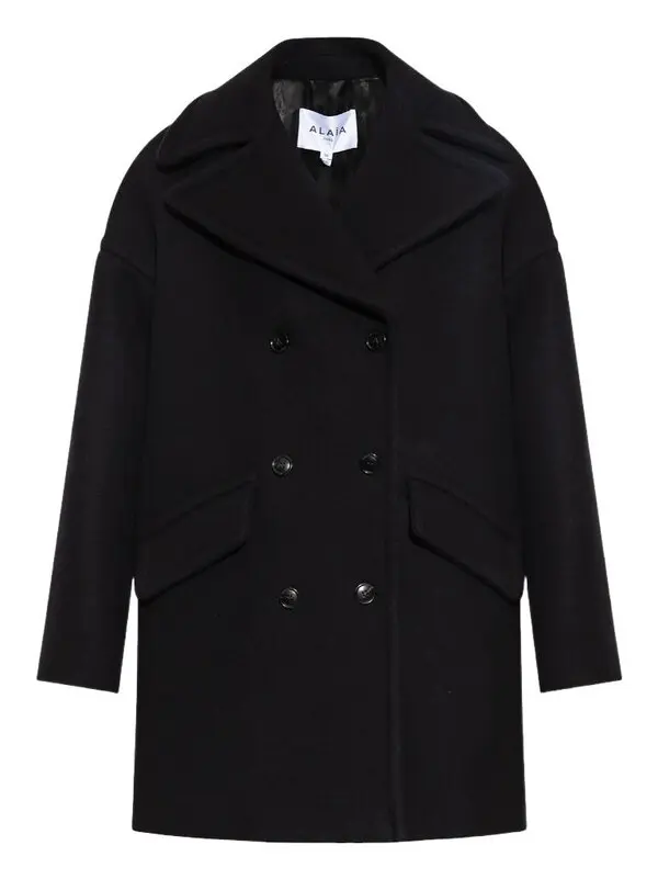 Alaïa Double-breasted Straight Hem Caban Coat - Black