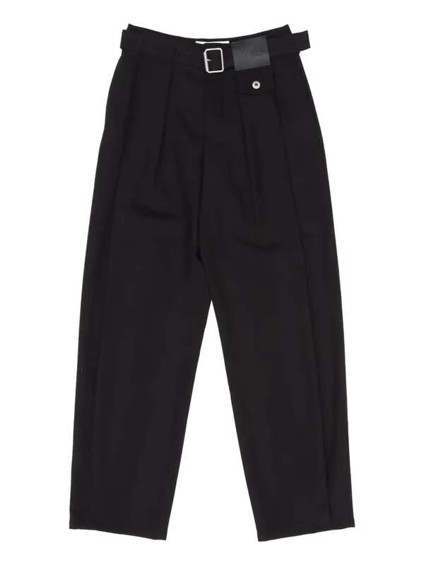Loewe Logo Patch Pleated Trousers - Black