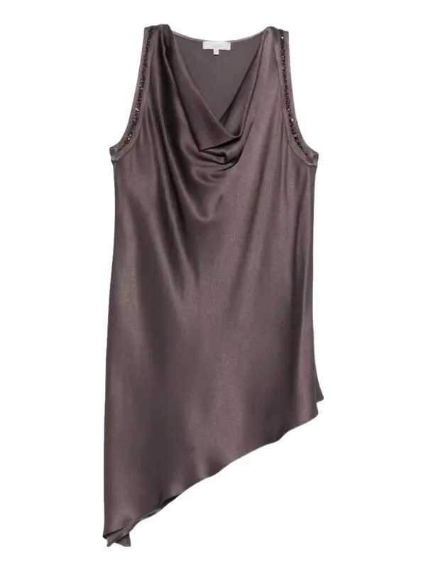Antonelli Firenze Asymmetrical Draped Sleeveless V-neck Cover-up - Black