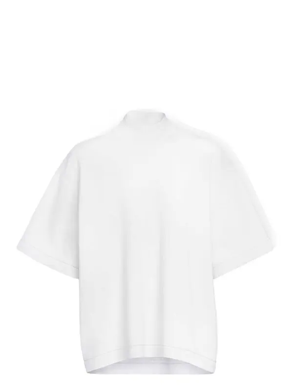 Alaïa Knitted Mock Neck T-shirt - White