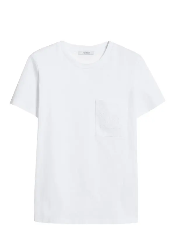 Max Mara Papaia Logo Embroidered Crewneck T-shirt - White