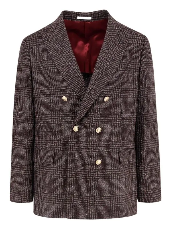 Brunello Cucinelli Prince Of Wales Blazer - Black