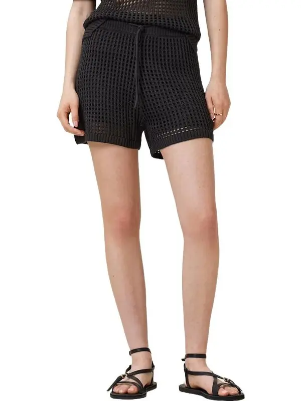 ALLSAINTS Paloma Drawstring Knit Shorts - Charcoalgrey