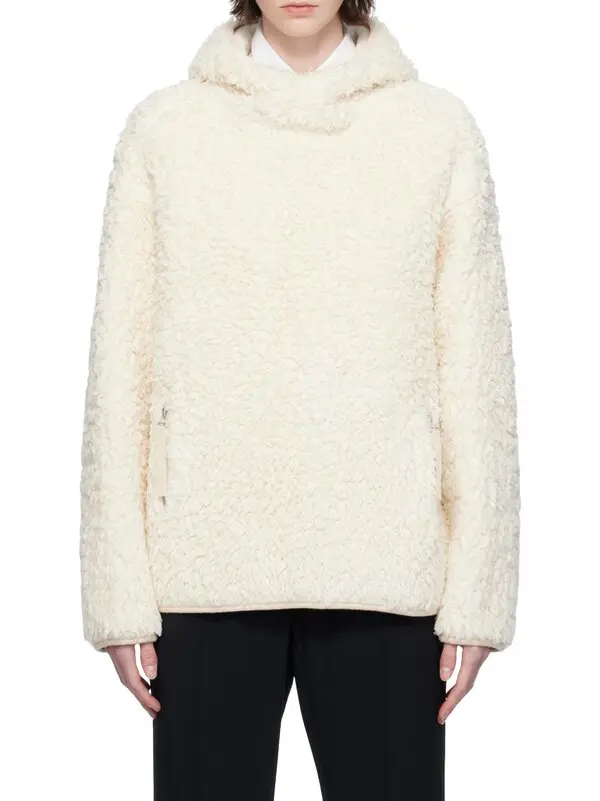 JIL SANDER Gradual Pattern Hooded Sweater - White