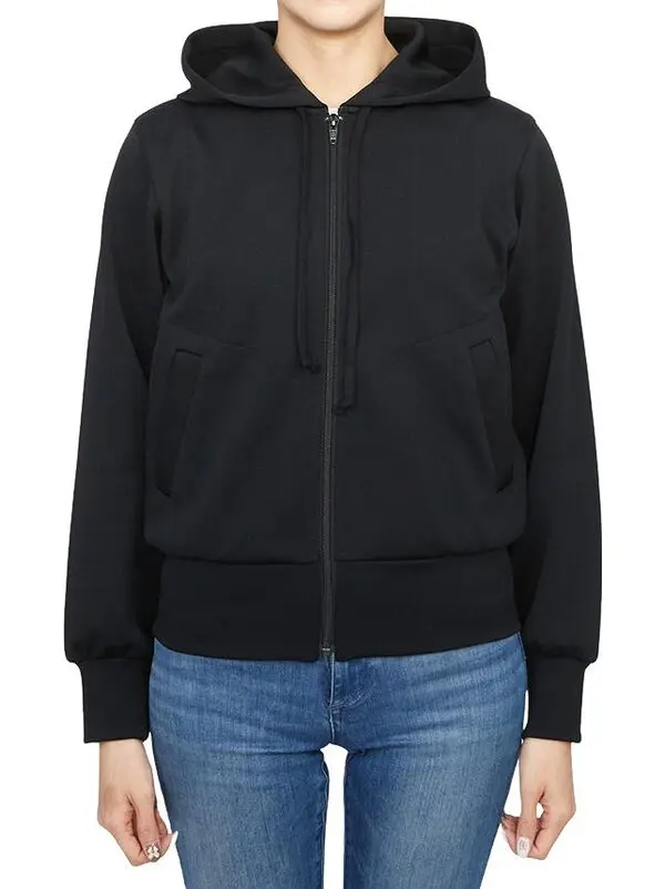 Play Comme Des Garcon Logo-appliqué Zip-up Hoodie - Black