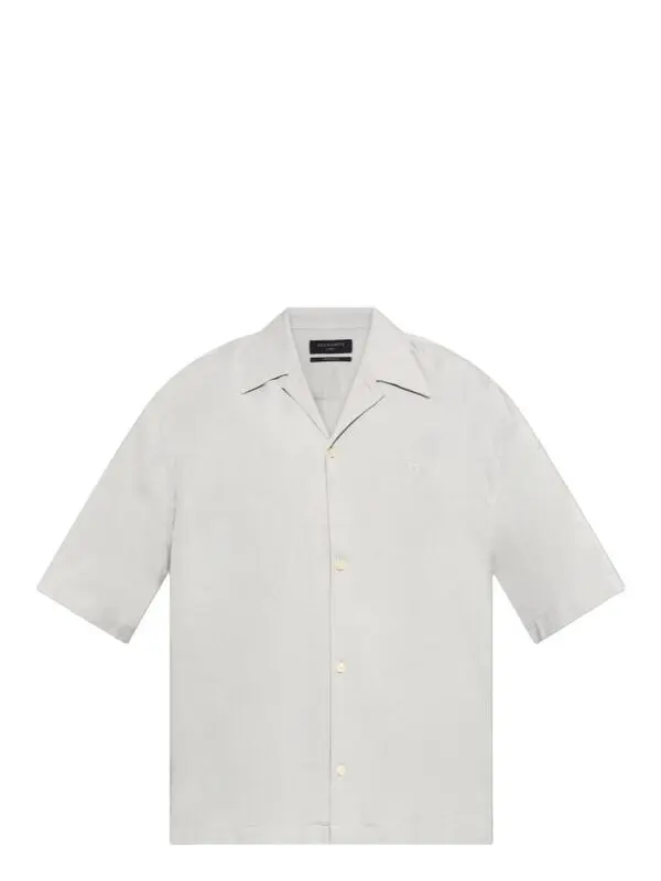 ALLSAINTS Logo Embroidered Short-sleeved Shirt - White