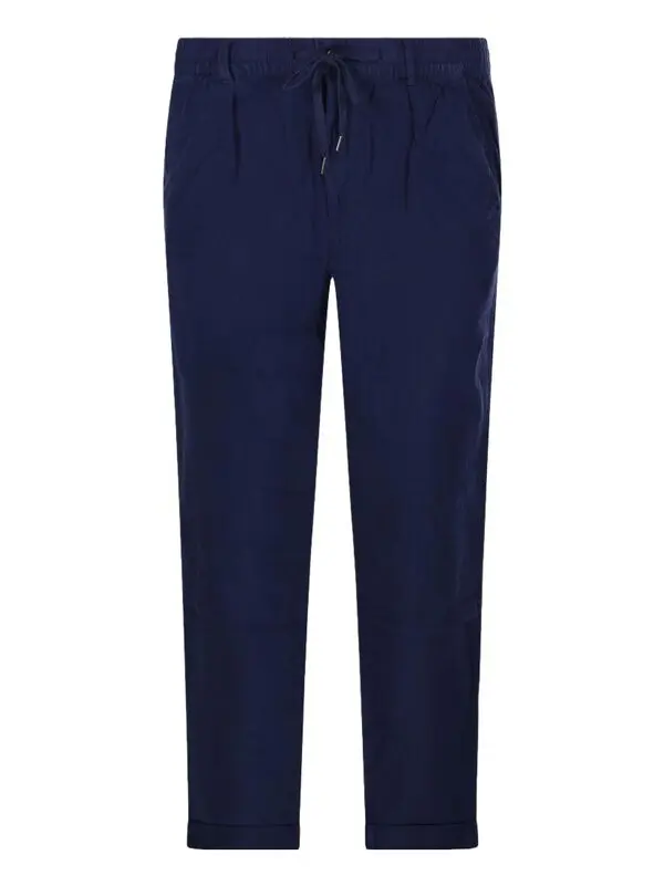 Polo Ralph Lauren Straight Leg Trousers With Drawstring Waist - Black