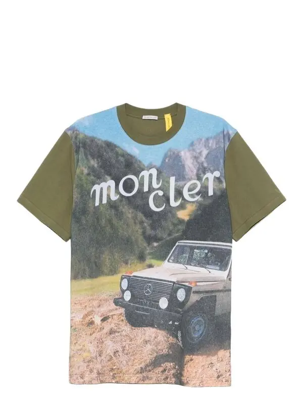 Moncler Round Neck Short Sleeve T-shirt - Gray