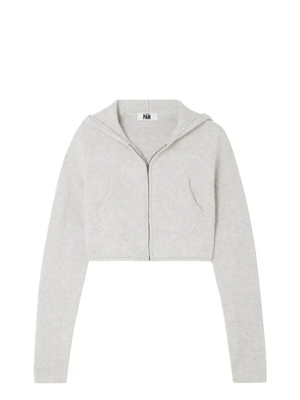 RE/DONE X Pamela Anderson Cropped Hoodie - Grey