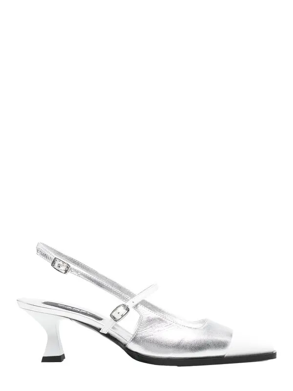 CAREL 50mm Cécile Pumps - Silver White
