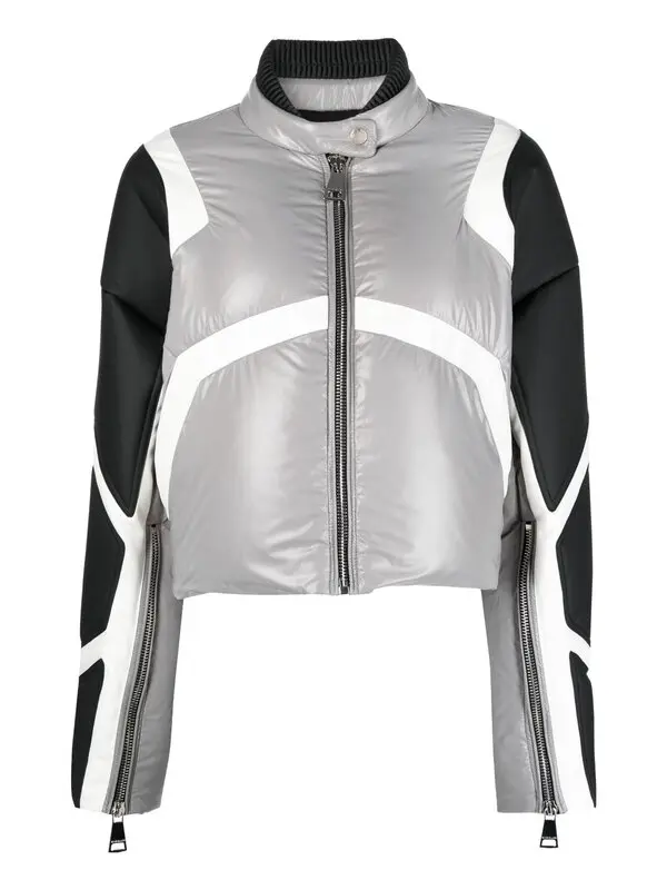 Khrisjoy Khris Crop Biker Puffer Jacket - Gray