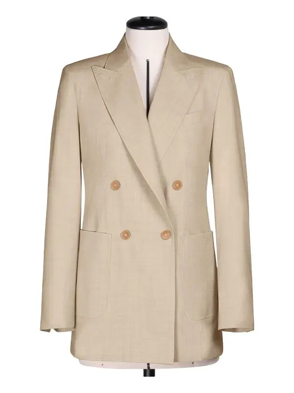 Max Mara Double-breasted Long-sleeved Jacket - Sand-colored