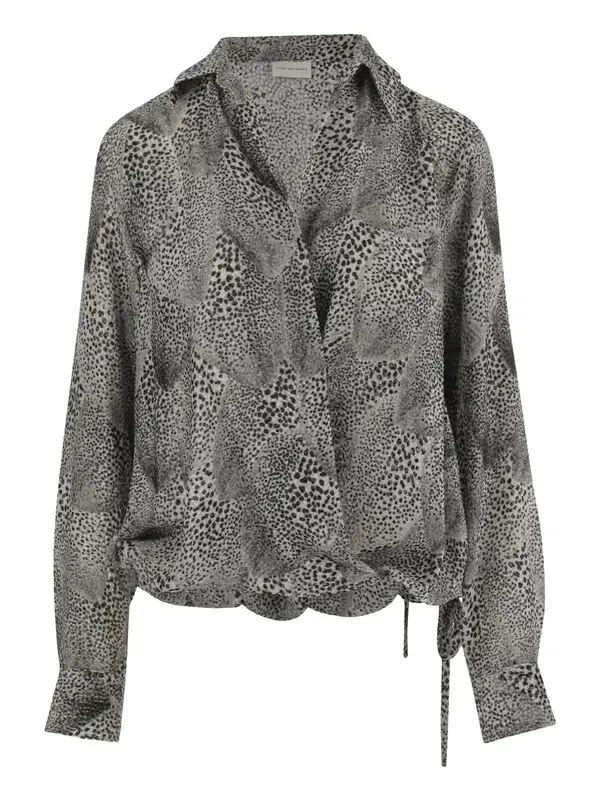 Dries Van Noten Printed Long Sleeve Shirt - Gray