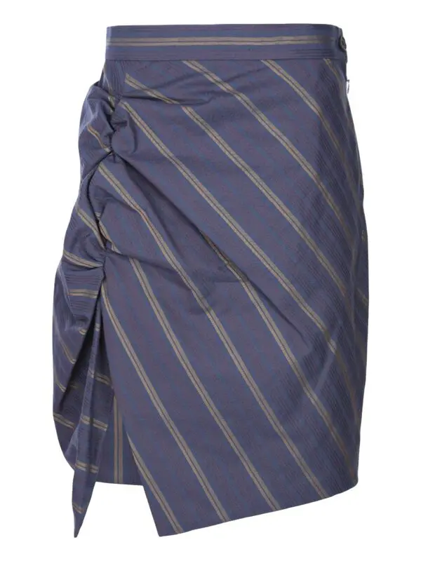 VIVIENNE WESTWOOD Striped Gathered Skirt - Blue