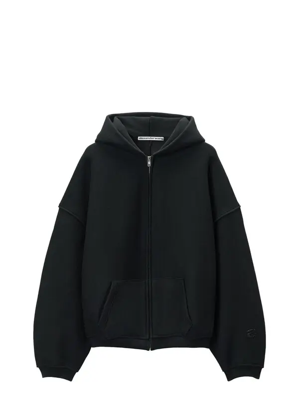 Alexander Wang Fleece Star Zip-up Hoodie - Black