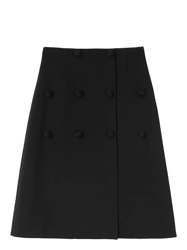 JIL SANDER A-line Midi Skirt With Decorative Buttons - Jet Black