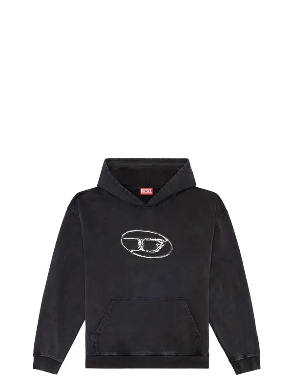 DIESEL® S-boxt-hood-q7 Multi-layered Hoodie - Black