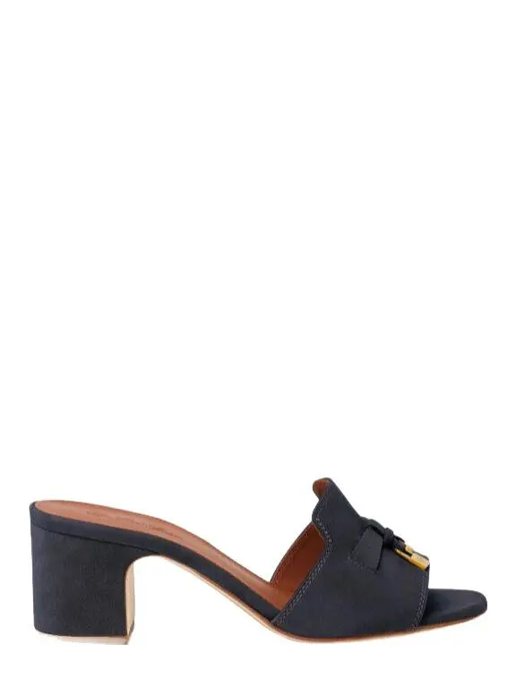 Loro Piana Summer Charms Mules - Navy Blue