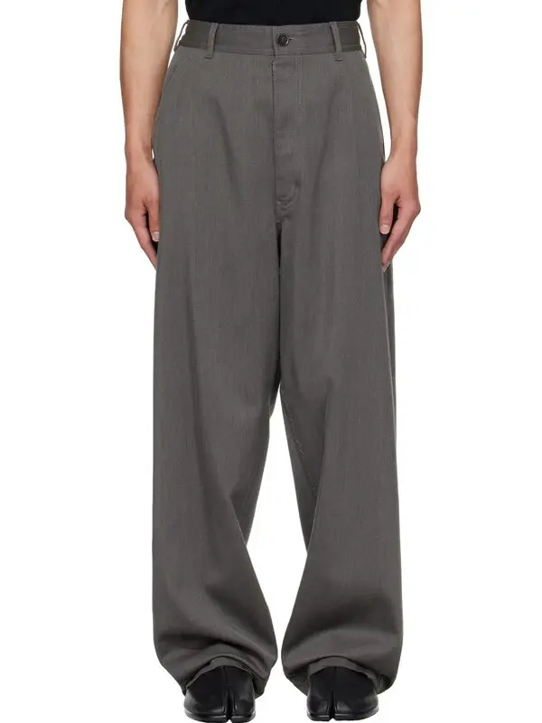 MAISON MARGIELA Cuffed Straight Leg Pants - Gray