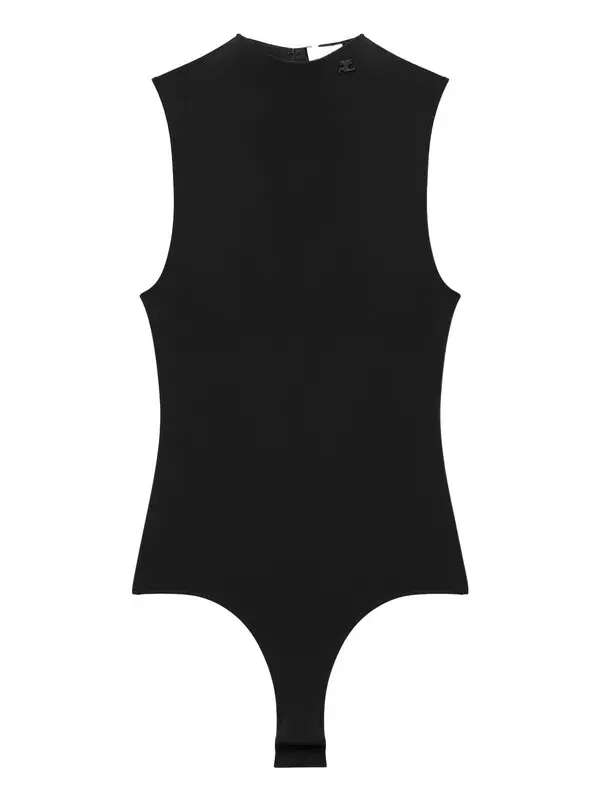 COURREGES Sleeveless High Neck Bodysuit - Black