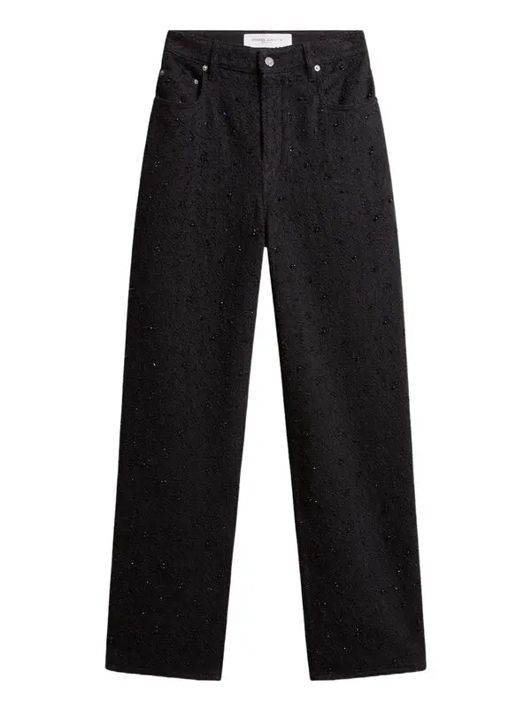 GOLDEN GOOSE Embellished Tweed Trousers - Black
