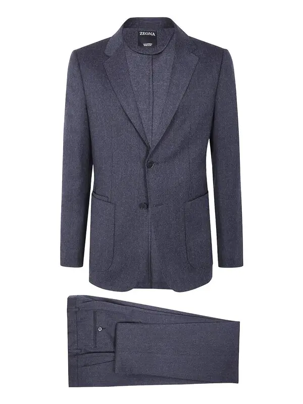 Zegna Two-button Wool Suit - Black