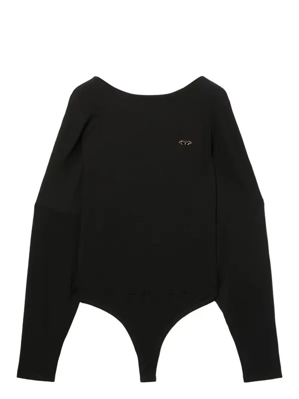 Emilio Pucci Jersey Bodysuit With Cape Effect Sleeves - Black