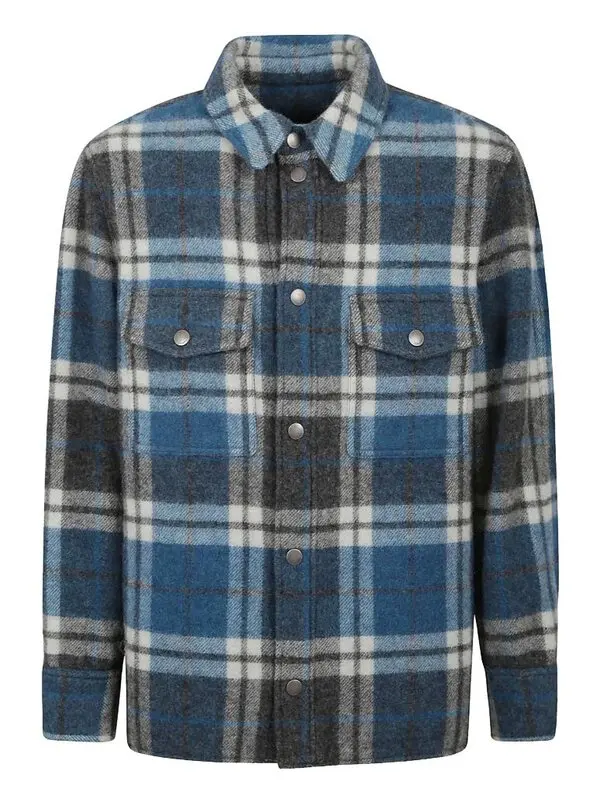 Alanui Checkered Button-up Shirt - Blue