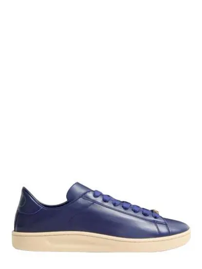 Valentino Garavani Royco Low Top Trainers In Nappa Calfskin - Blue