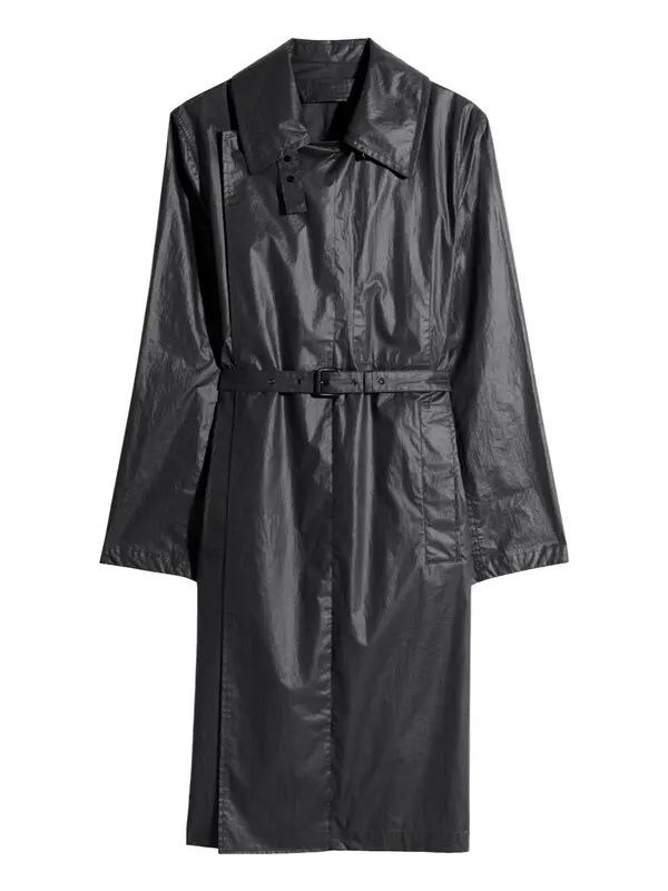 LEMAIRE Water Repellent Belted Wrap Coat - Gray-black