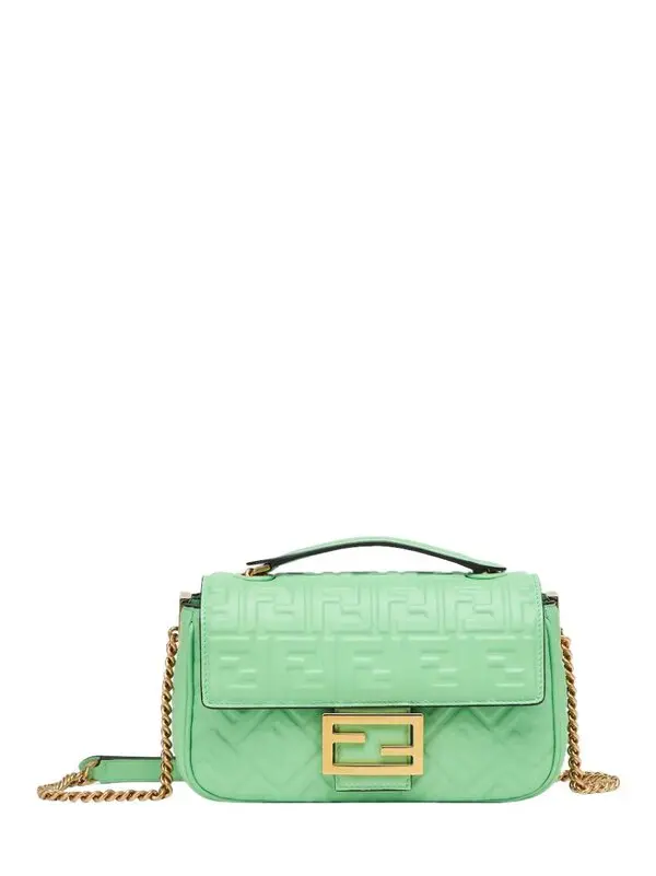 Fendi Ff Motif Chain Shoulder Bag - Green