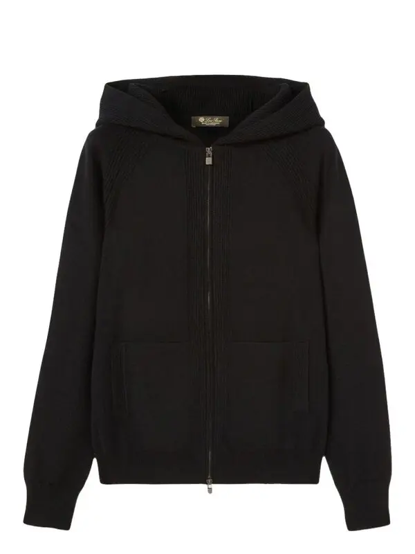 Loro Piana Zip-up Hooded Cardigan - Black