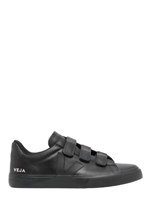 VEJA Recife Low-top Leather Sneakers With Velcro Fastening - Black