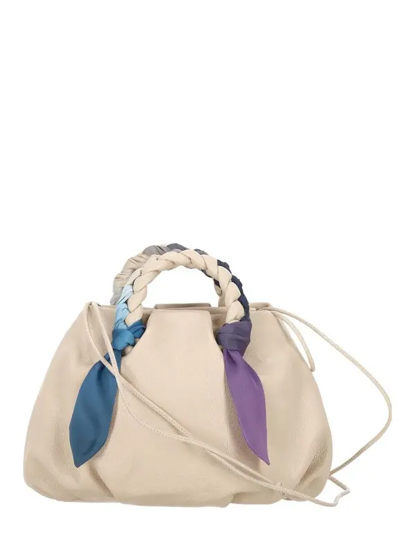 Hereu Bombon Foulard Leather Handbag - Nude