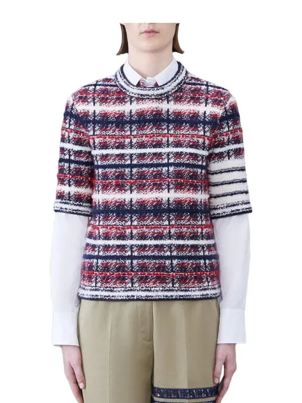 Thom Browne Tartan Jacquard Knit Top - Multicolor