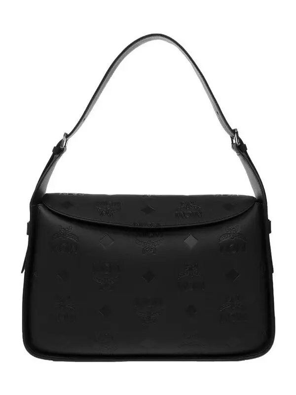 Mcm Large Aren Hobo Leather Tote Bag - Black