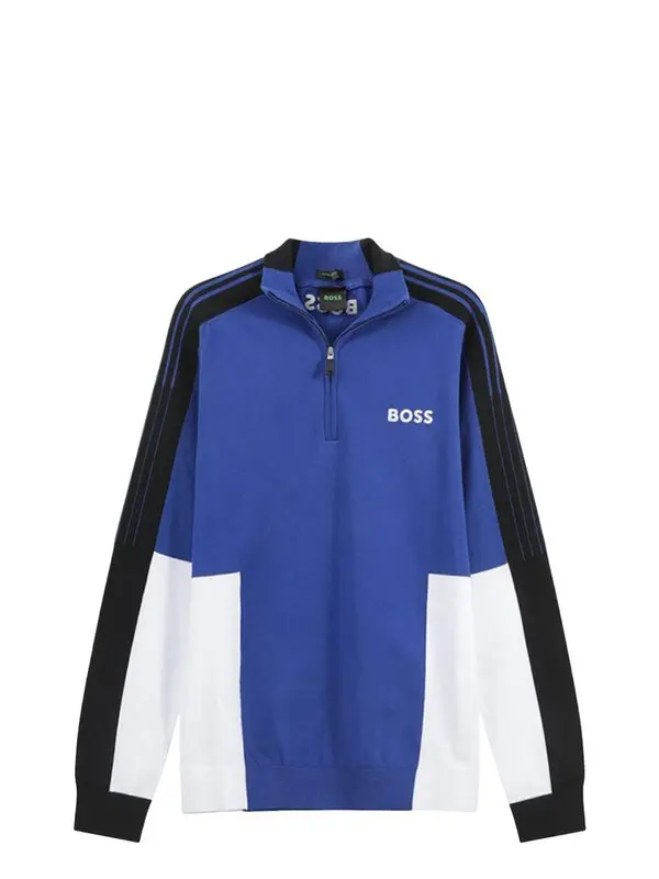 Hugo Boss Long-sleeved Zipper Sweatshirt - Blue