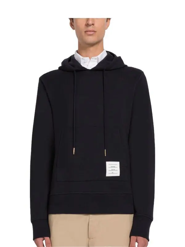 Thom Browne Floral Embroidered Hoodie - Navy Blue