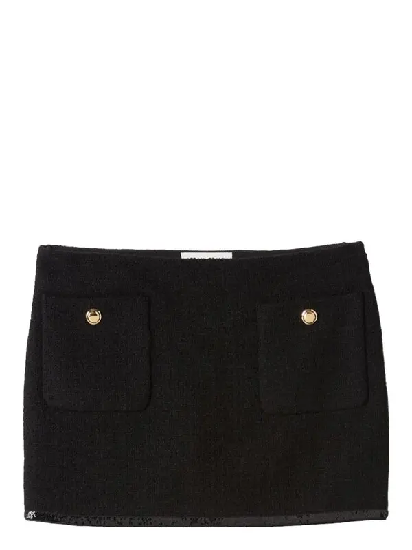 Miu Miu Sequin-trim Mini Skirt - Black