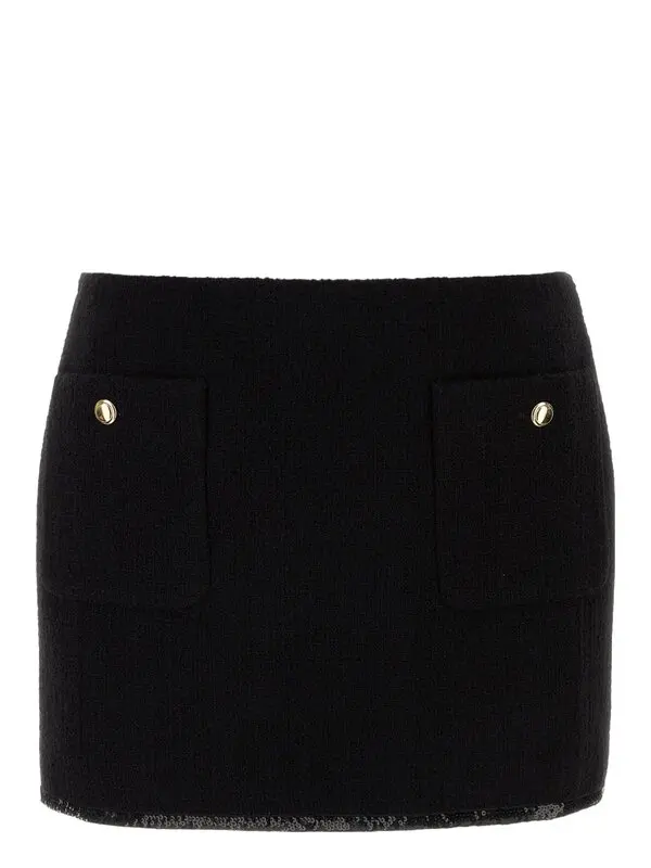 Miu Miu Sequin-trim Mini Skirt - Black