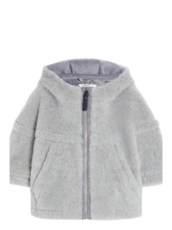 Max Mara Long Sleeve Fur Hooded Jacket - Gray