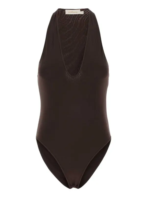Zimmermann Round Neck Bodysuit - Black