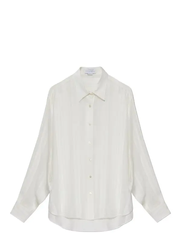 Stella McCartney Oversized Sheer Striped Panelled Shirt - White